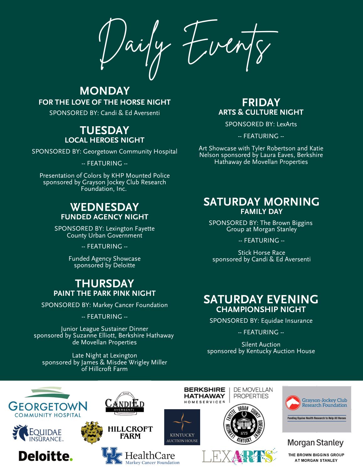 Schedule of Daily Events - lexington.jl.org